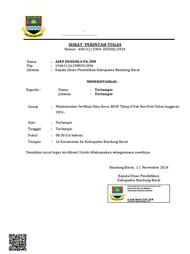 SURTUG 2024 Bosp Data Siswa | PDF