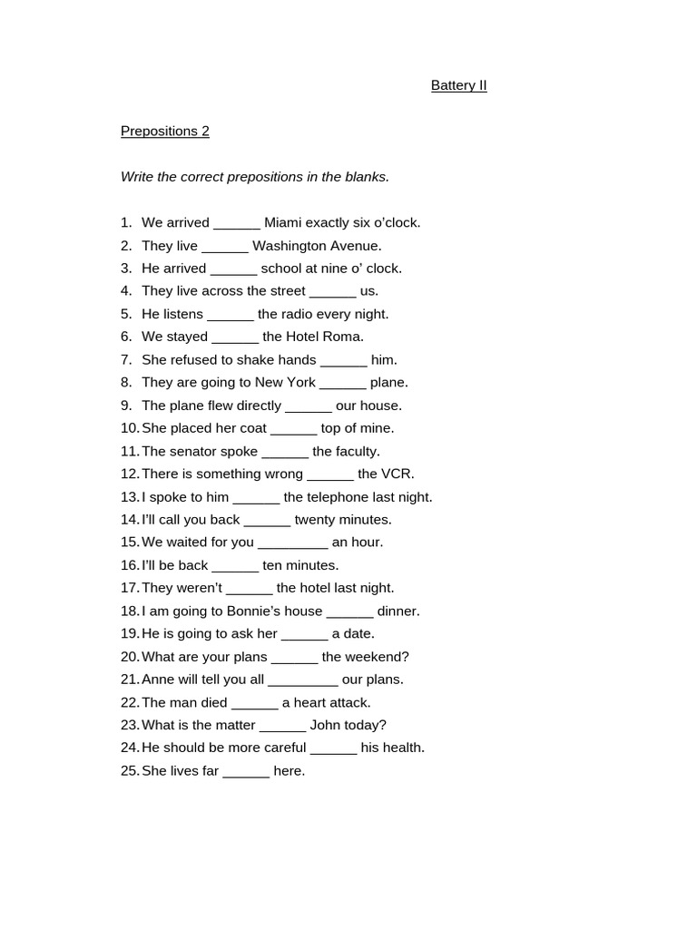 Prepositions_Two | PDF