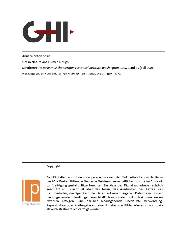SPIRN, Anne Whiston. Urban Nature and Human Design | PDF | Combined ...