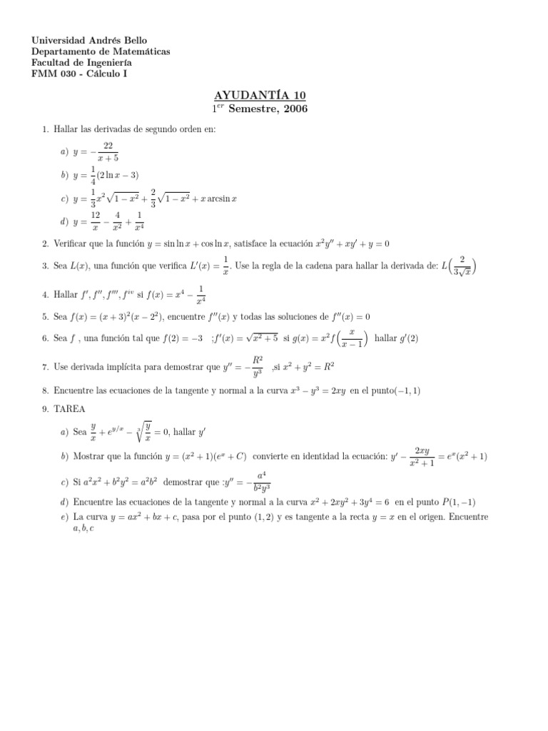 Ayudant IA 10 Semestre, 2006 | PDF | Geometría algebraica | Geometría diferencial