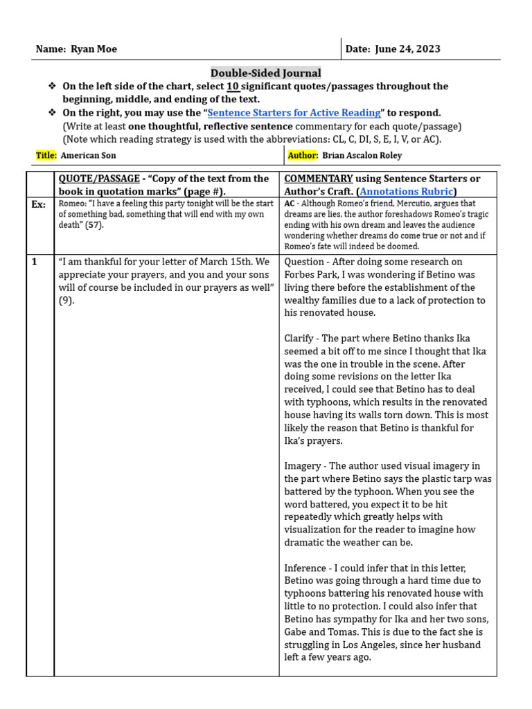 Double Sided Journal (American Son) | PDF | Reason