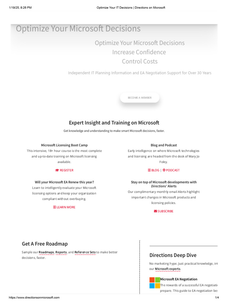 Optimize Your IT Decisions - Directions On Microsoft | PDF | Microsoft | Computing