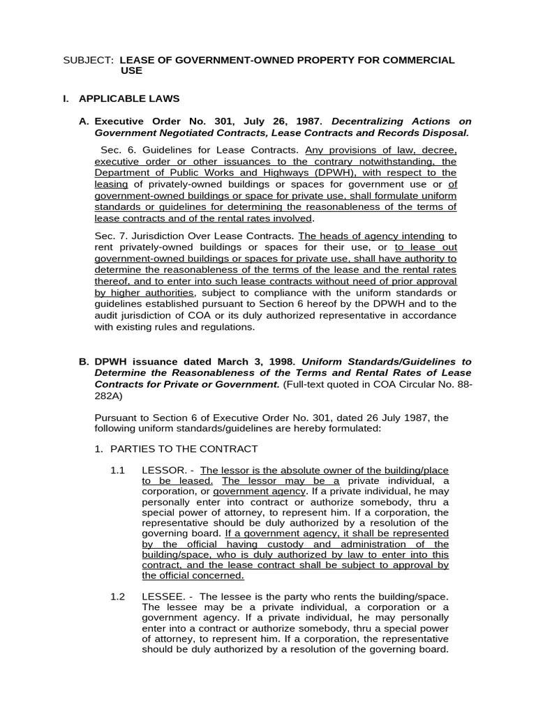 Government Property Lease Guidelines | PDF | Lease | Justice