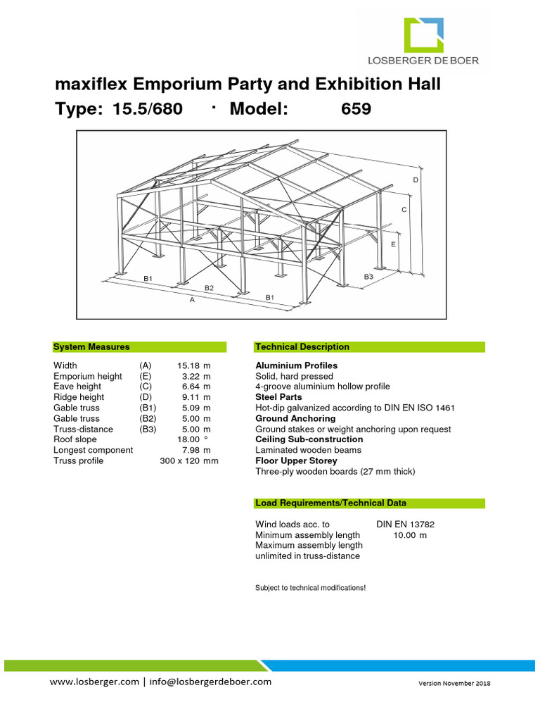 Product Sheet Maxiflex p1 Emporium Losberger de Boer en | PDF | Truss ...