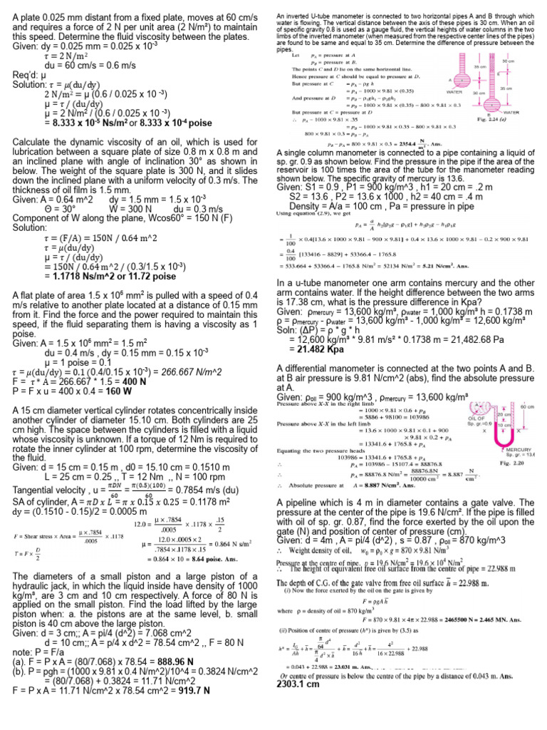 flumech 1-3 | PDF | Pressure Measurement | Pressure