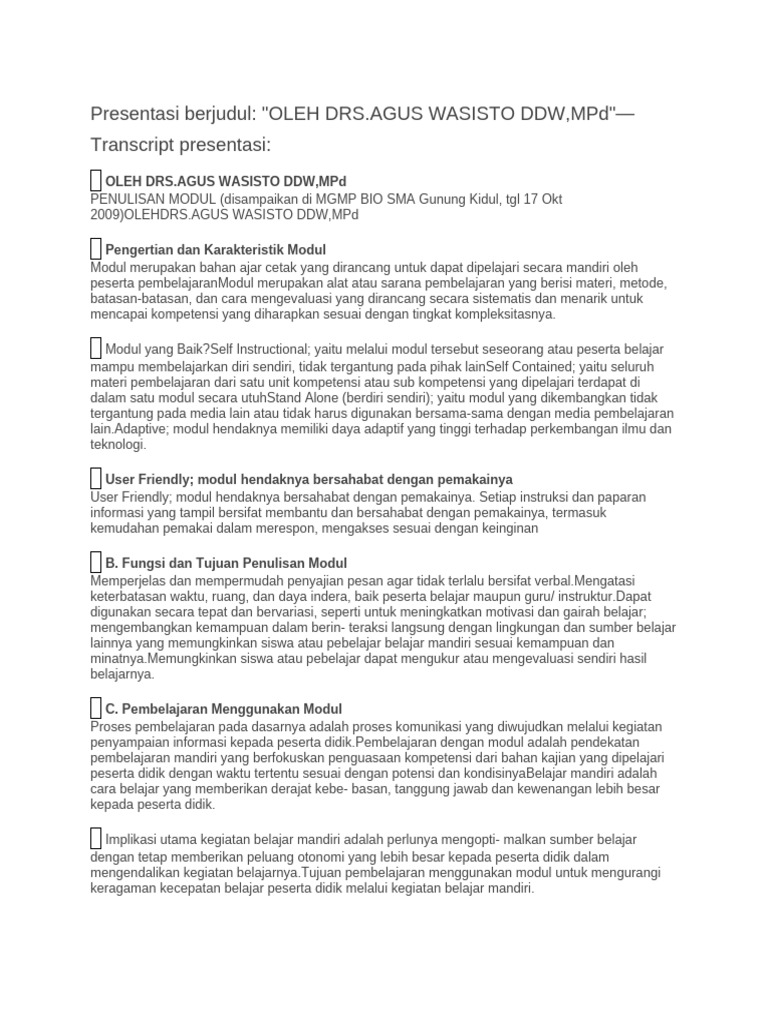 Penulisan Modul | PDF
