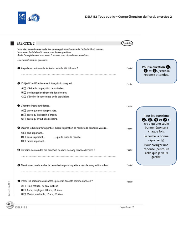 Delf b2 Tout Public Coexercice 2 | PDF