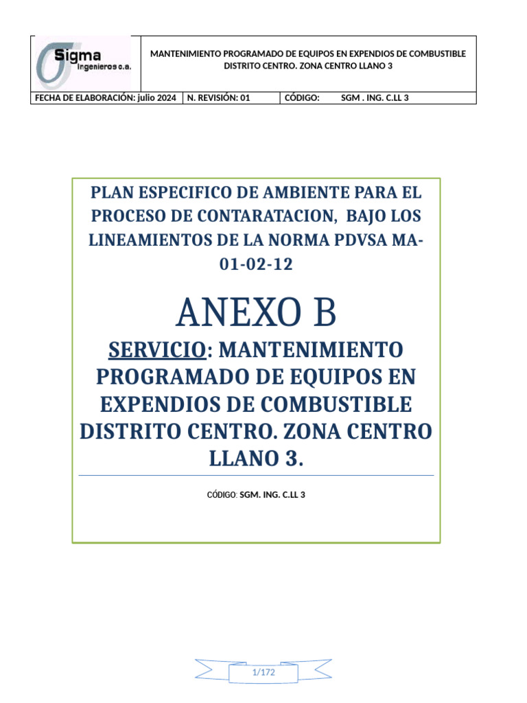 Plan Ambiental para Mantenimiento de Equipos | PDF | Residuos | Business