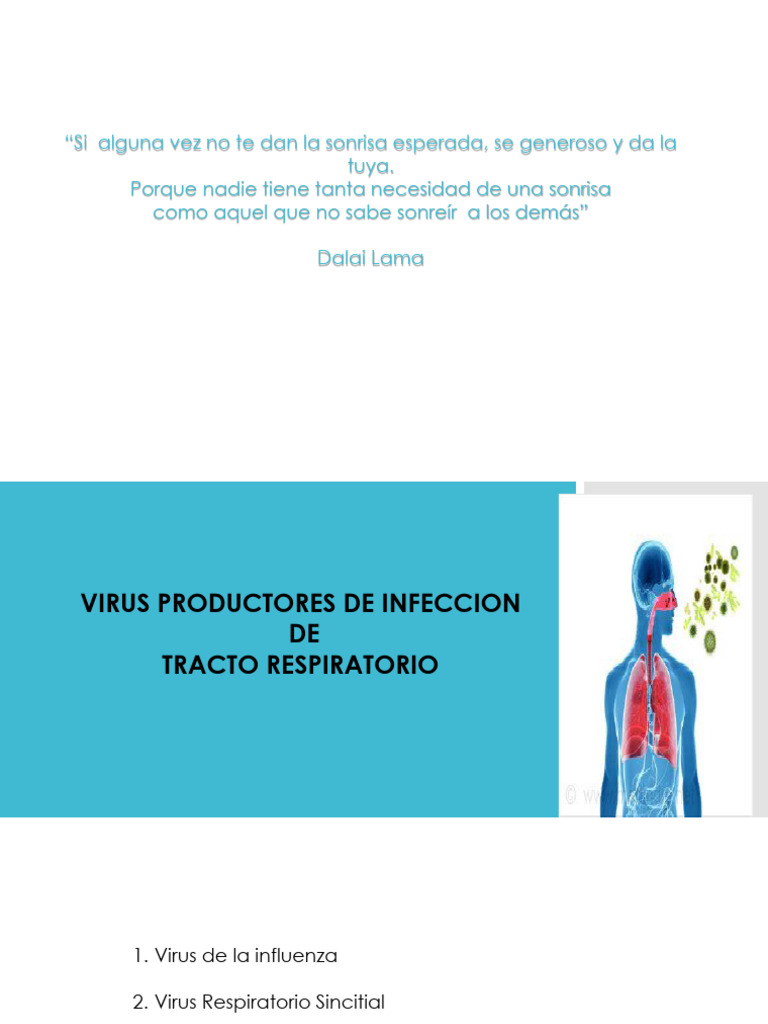 Virus Infecciosos del Tracto Respiratorio | PDF | Influenza | Resfriado ...