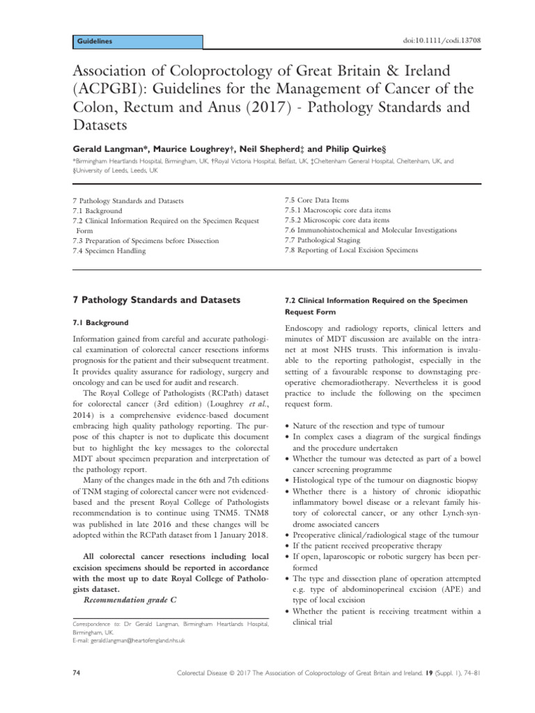 06 - Pathology Standards and Datasets | PDF | Colorectal Cancer | Pathology
