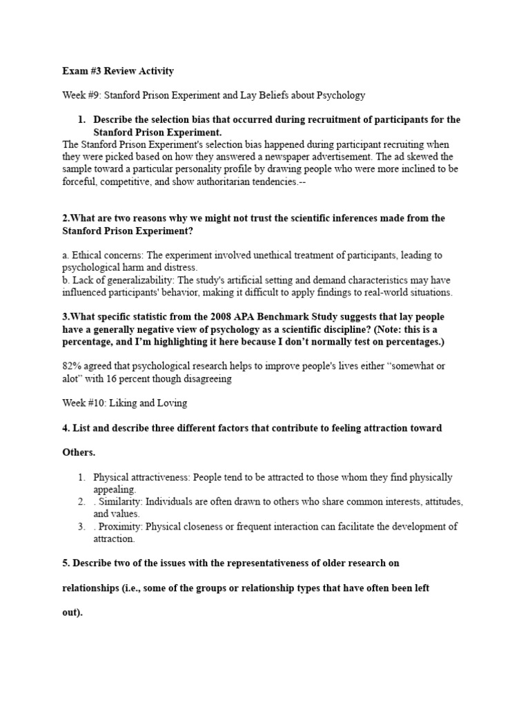 Exam Review | PDF | Emotions | Experiment