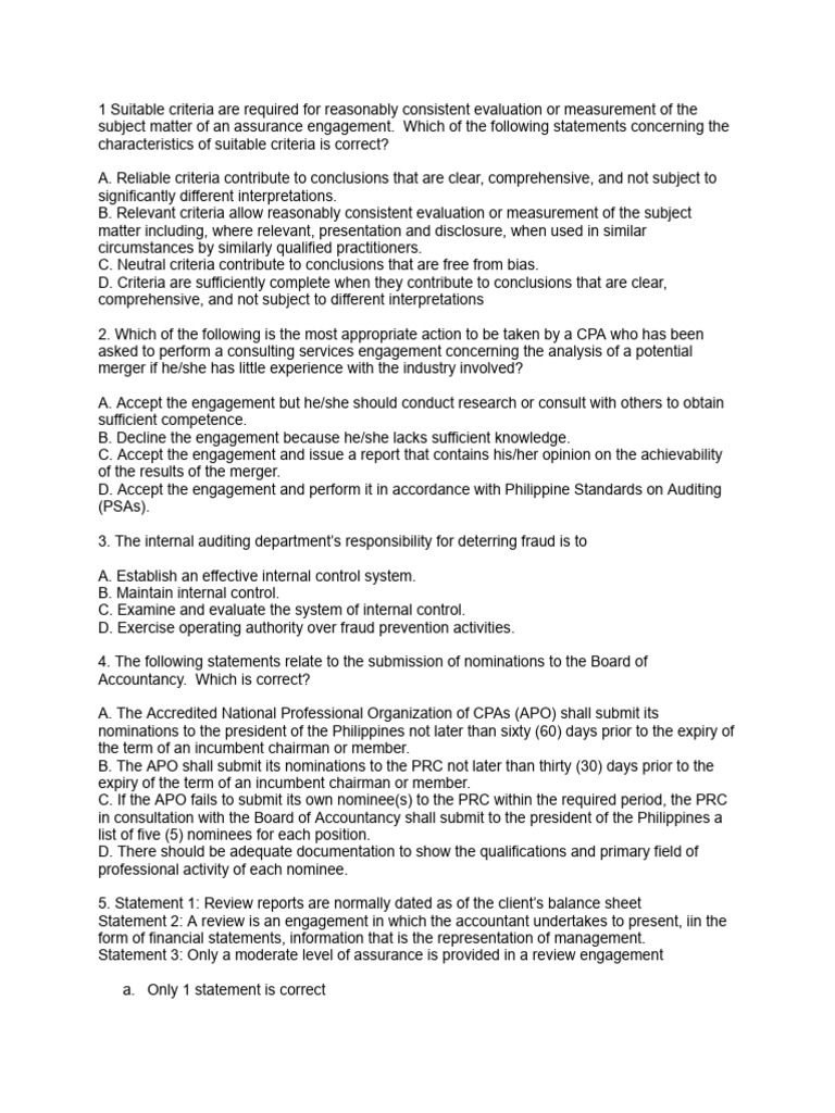 AUD-1st Mock Monthly | PDF | Audit | Certified Public Accountant