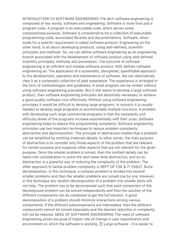 Introduction to Software Engineering Principles | PDF | Software ...