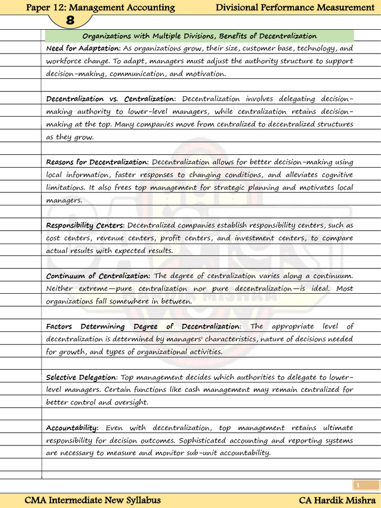 Divisional Performance Metrics Guide | PDF | Return On Investment | Leverage (Finance)