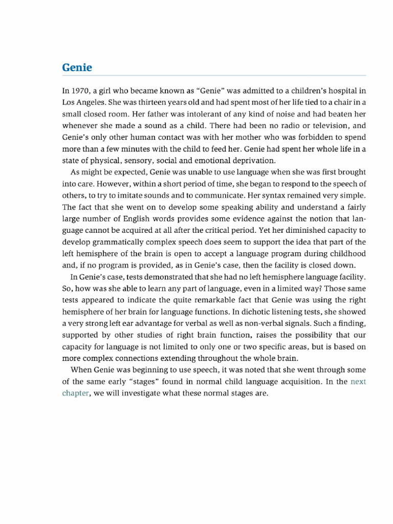 GENIE - Language Acquisition Case | PDF | Language Acquisition ...
