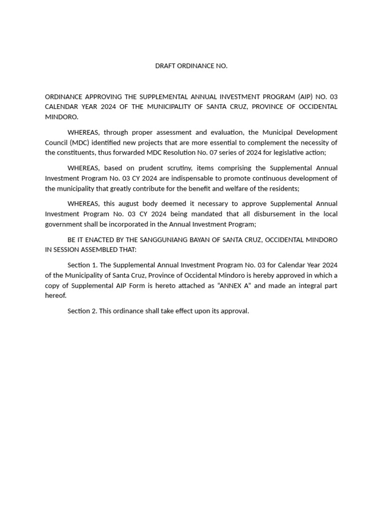 Supplemental AIP No. 03 CY 2024 | PDF