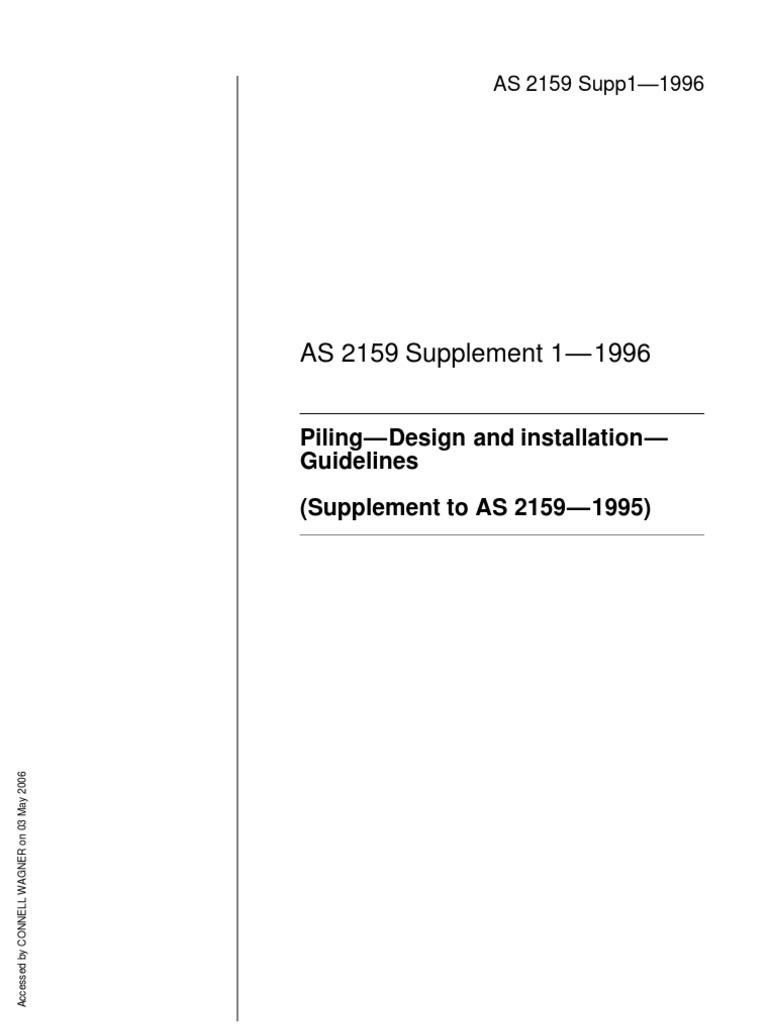 As 2159 Supp1-1996 Piling-Design and Installation-Guidelines | PDF ...