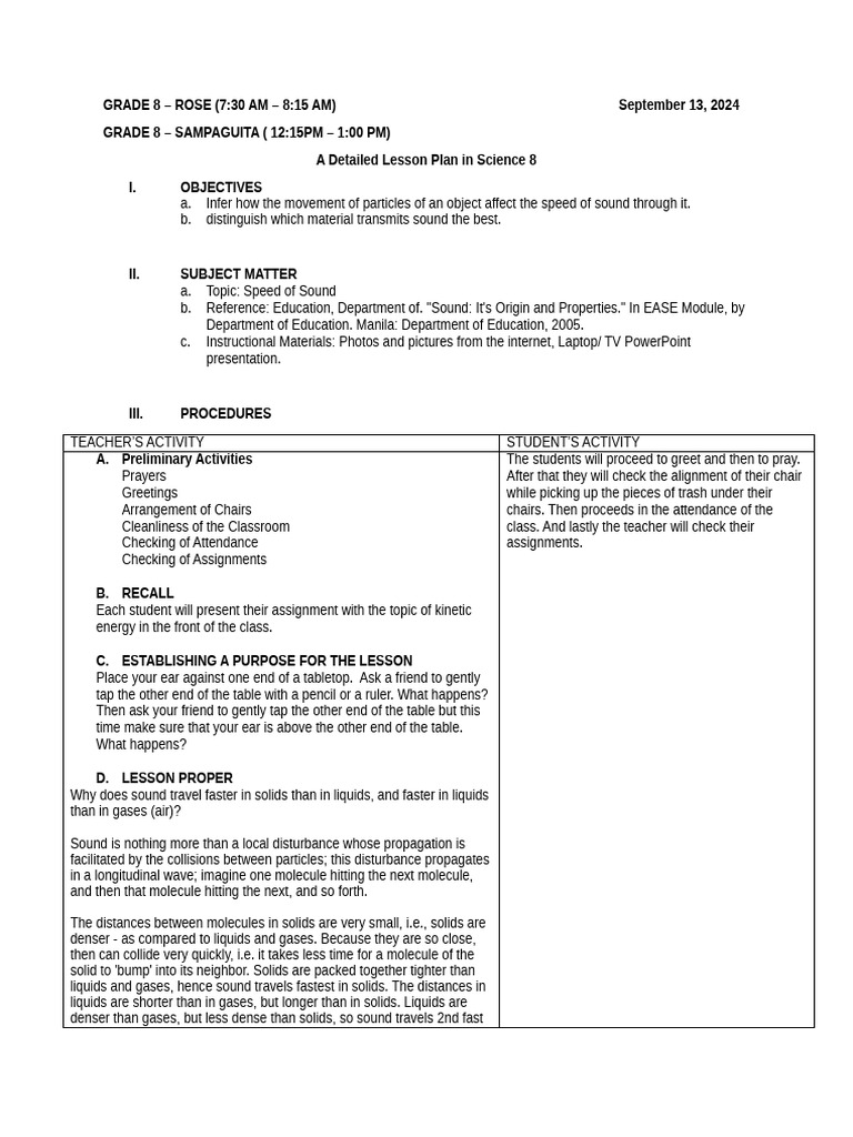 Grade 8 Science: Sound Waves | PDF | Waves | Gases