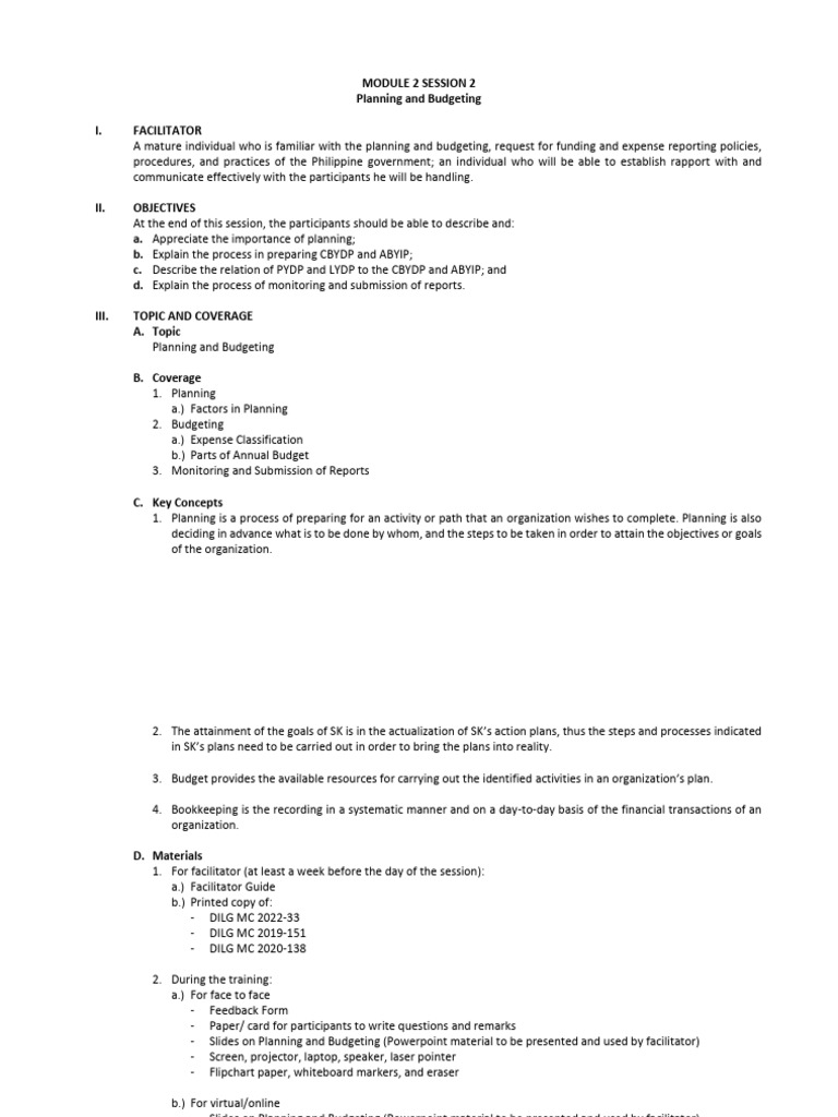 SK Planning & Budgeting Guide | PDF | Expense | Budget