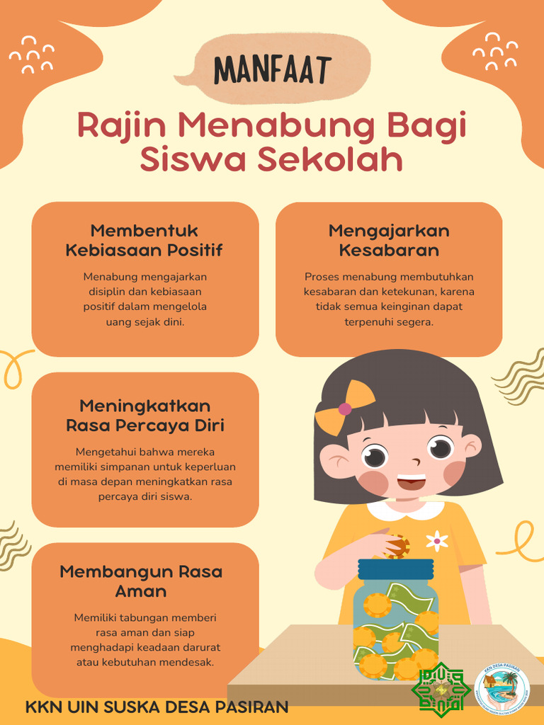 Cokelat Ilustrasi Poster Manfaat Rajin Menabung Bagi Siawa Sekolah PDF ...
