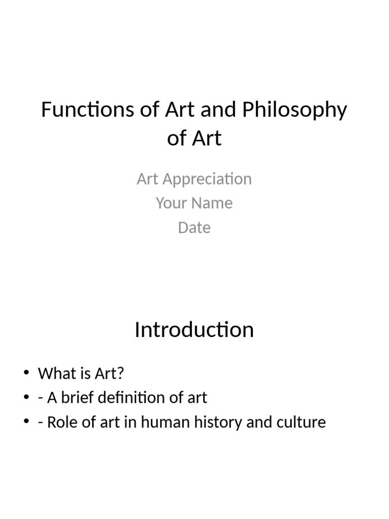 Functions and Philosophy of Art | PDF | Aesthetics | Beauty