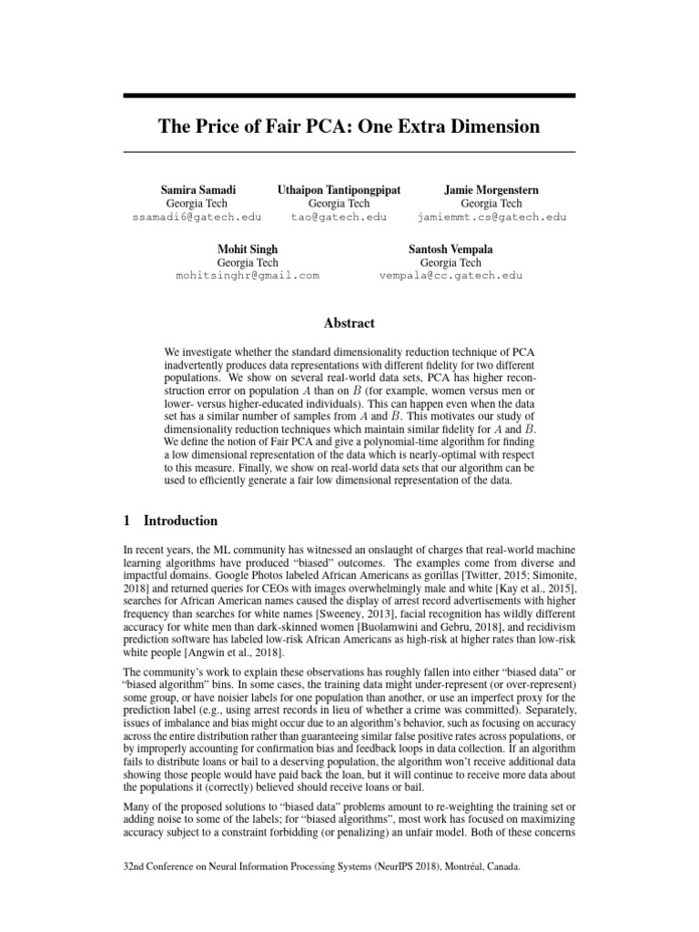 NeurIPS-2018-the-price-of-fair-pca-one-extra-dimension-Paper | PDF ...