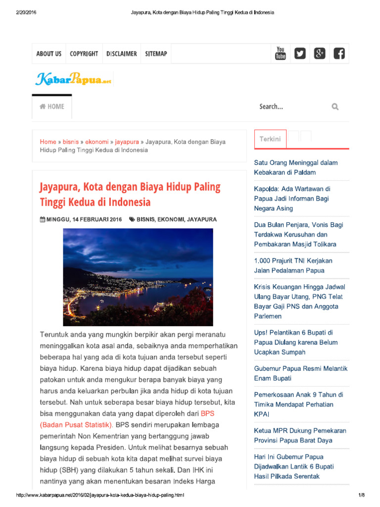 Kota2 Indonesia Termahal Indek Harga Konsumernya | PDF