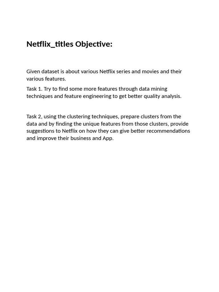 Data Mining for Netflix Insights | PDF