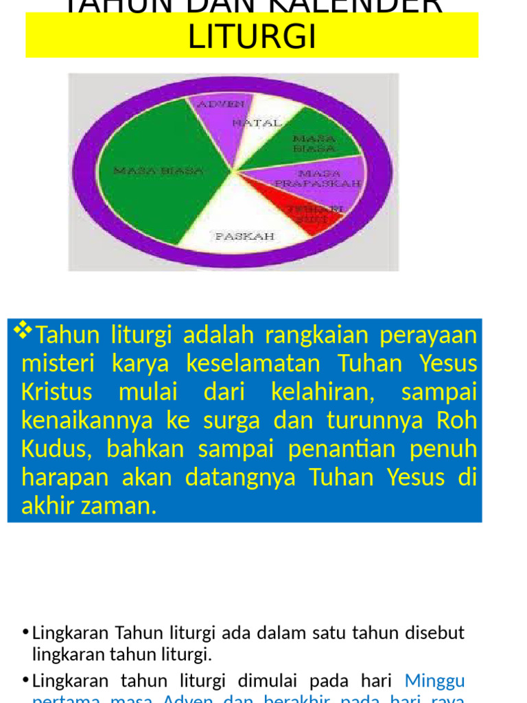 Kalender Liturgi dan Tahun Liturgi | PDF