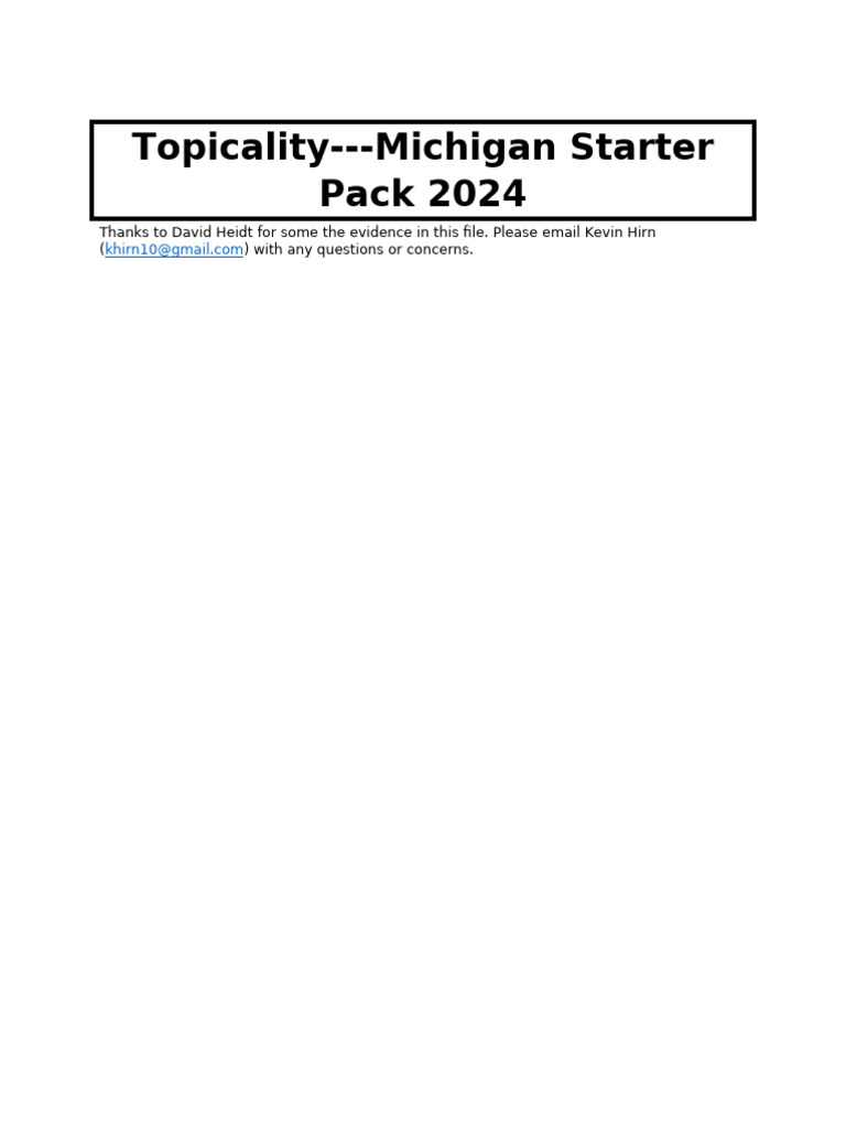 Topicality - Michigan 2024 STARTER | PDF | Grammatical Number ...