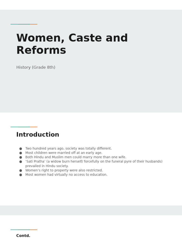 On Women Caste and Reforms | PDF