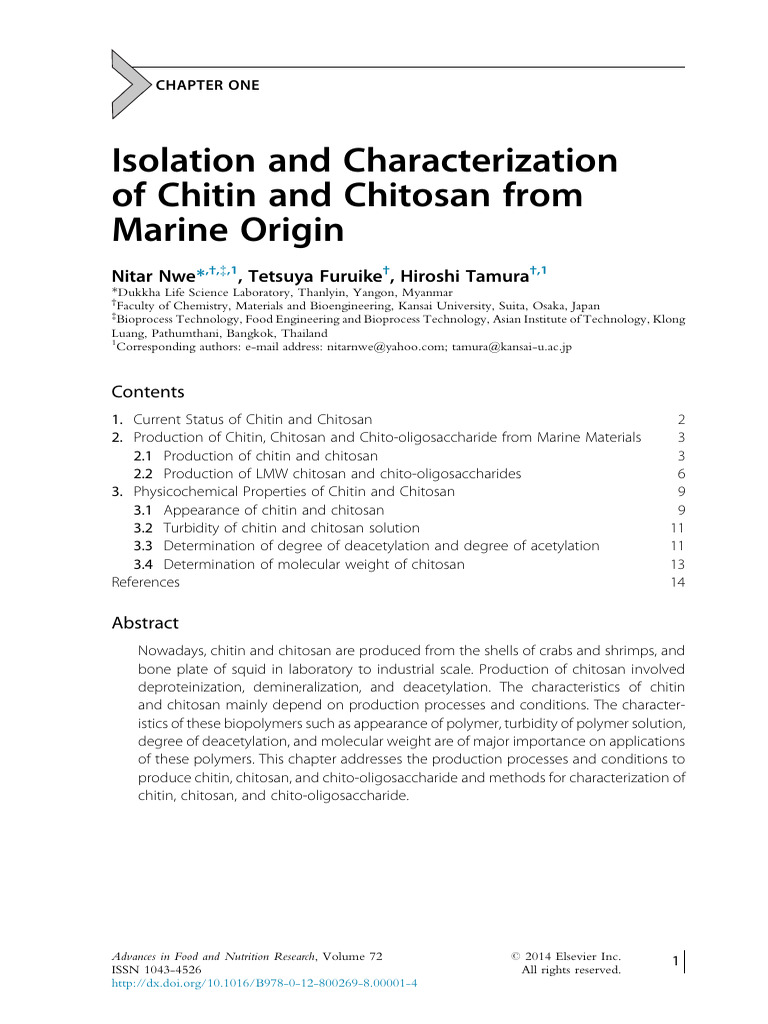 Isolation and Characterization of Chitin and Chitosan From Marine ...