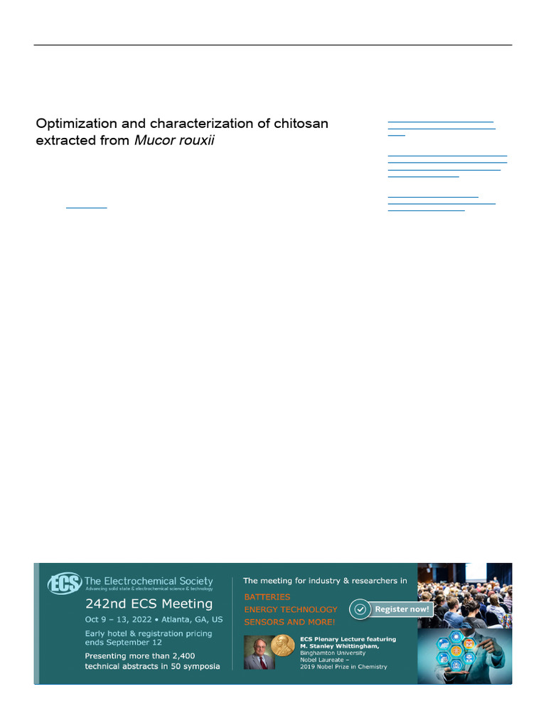 Optimization and Characterization of Chitosan Extracted From Mucor ...