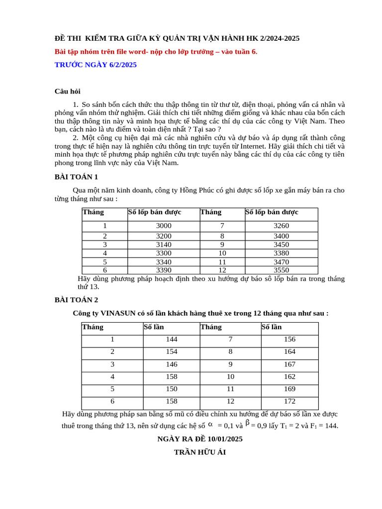 Đề Thi Kiểm Tra Gk Qtvh Hk2 24-25 | PDF