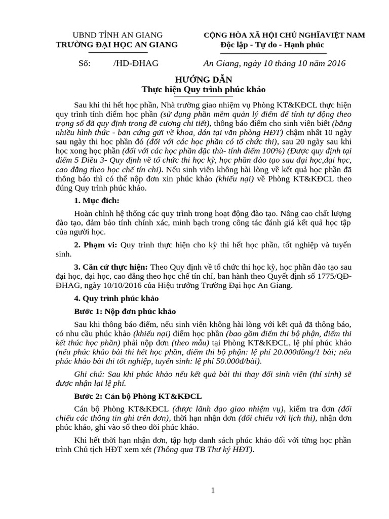 Huong Dan Quy Trinh Phuc Khao | PDF