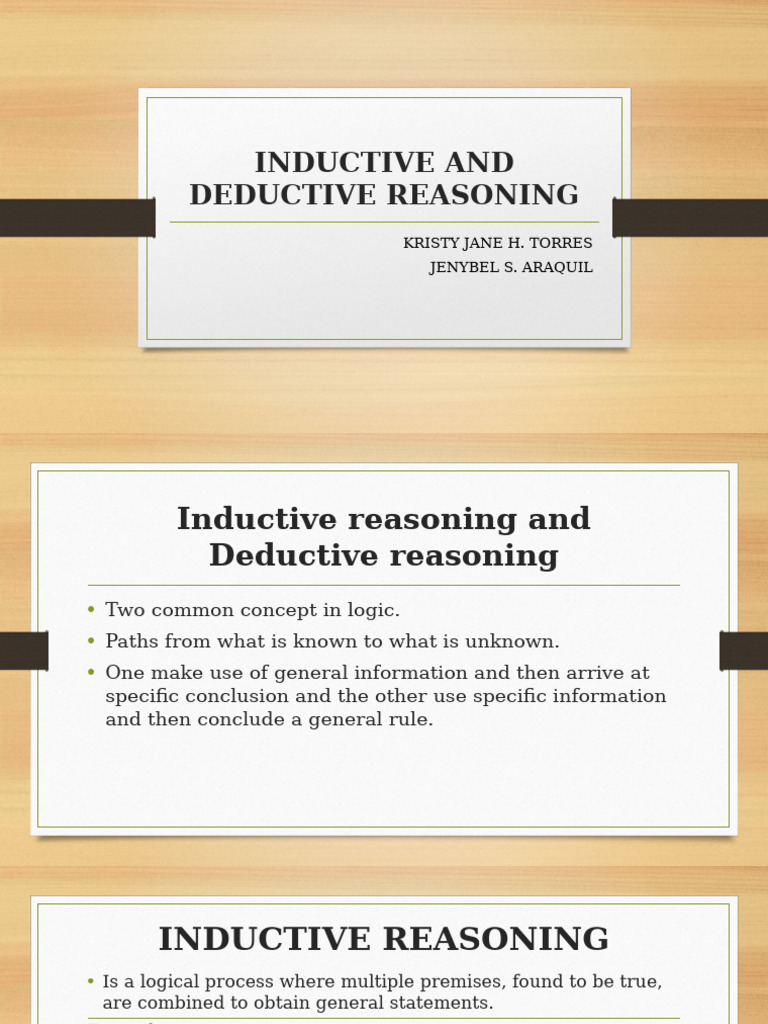 G5inductive and Deductive Reasoning | PDF | Deductive Reasoning | Inductive Reasoning