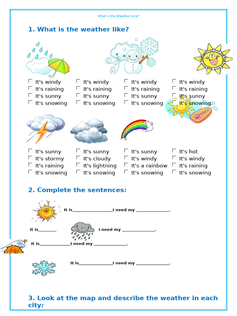 The Weather Worksheet Templates Layouts - 28349 | PDF