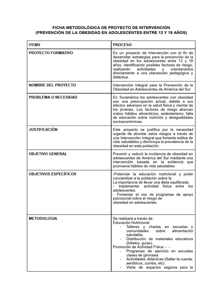 Prevención de Obesidad en Adolescentes | PDF | Obesidad | Nutrición