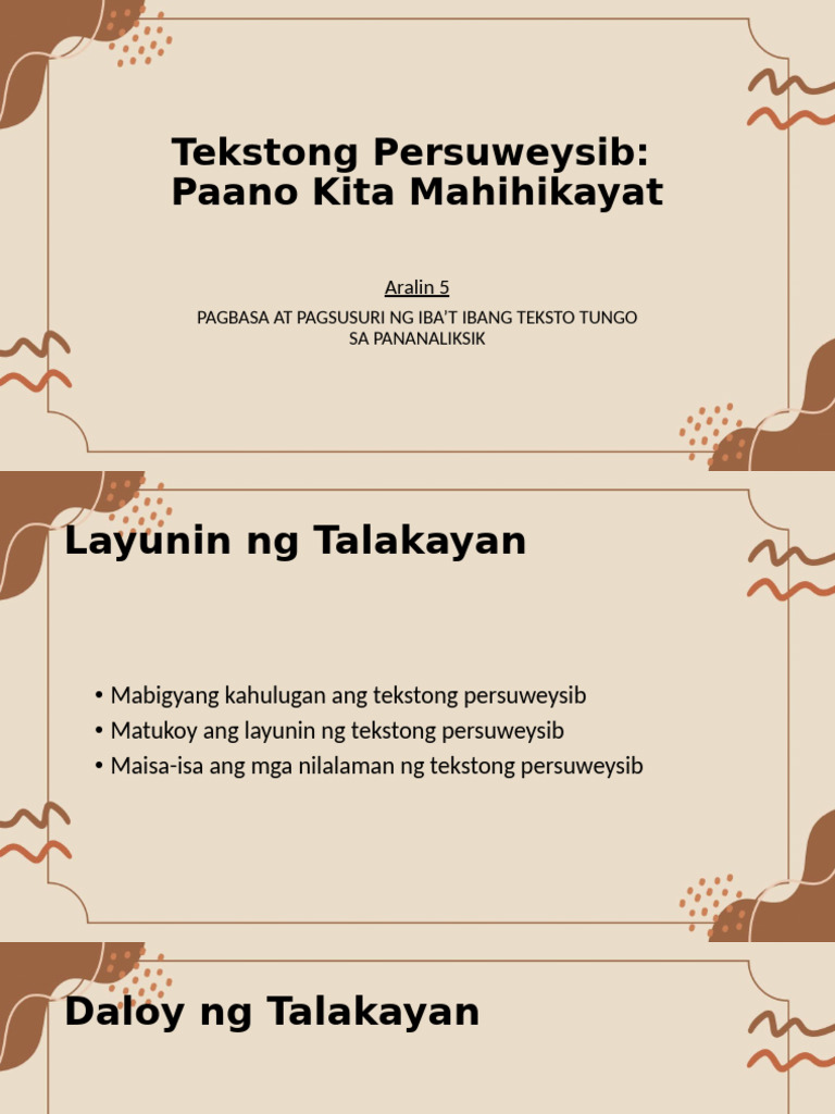 5 - Tekstong Persuweysib | PDF