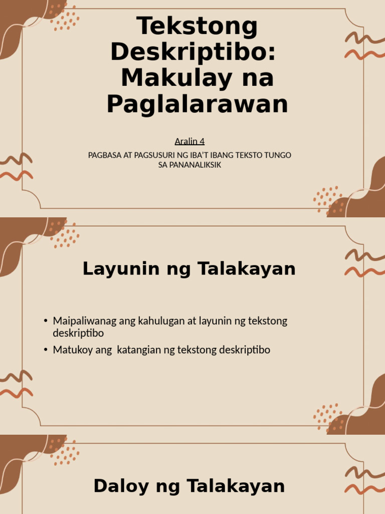 4_Tekstong Deskriptibo | PDF