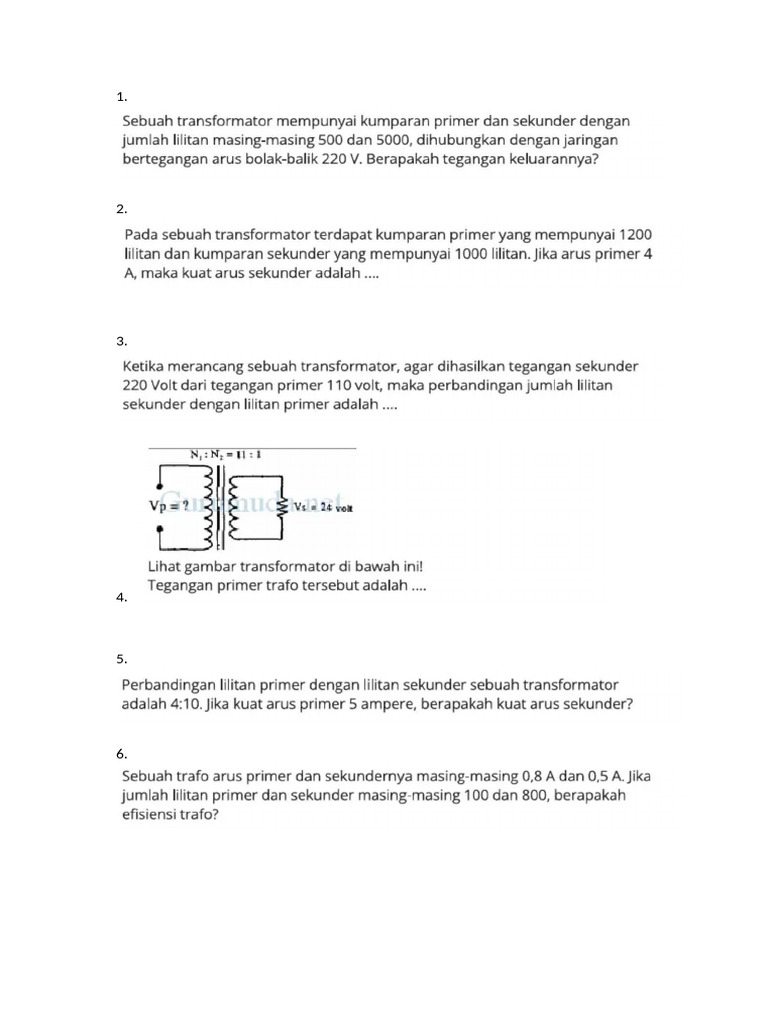 Soal Trafo | PDF