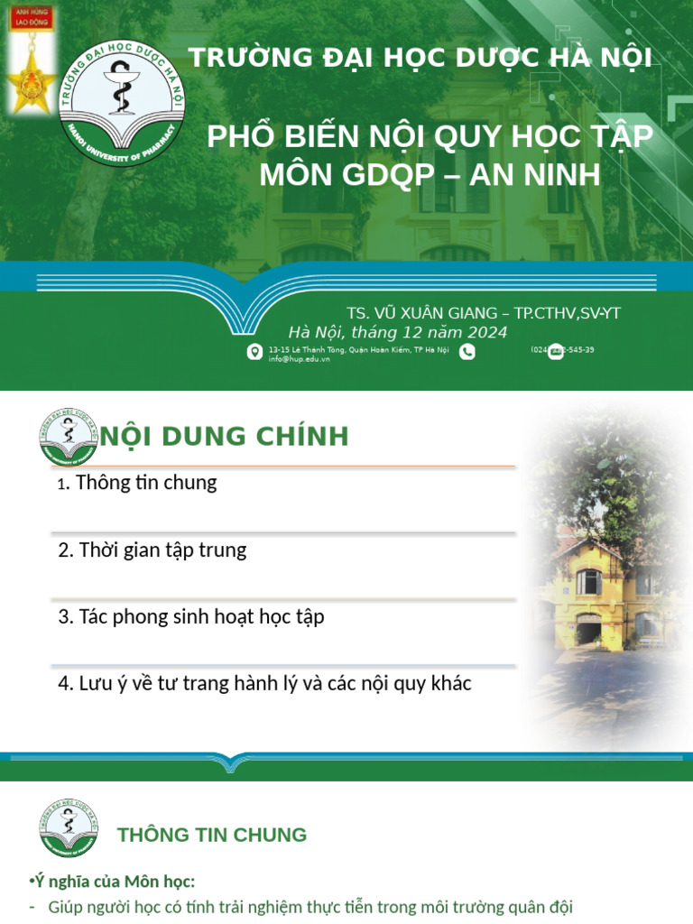 Phổ Biến Quy Định Môn Học GDQPAN | PDF