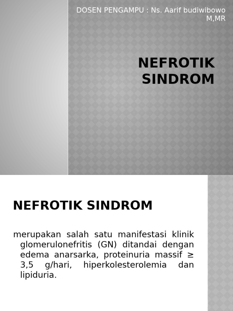 Tentang Nefrotik Sindrom | PDF
