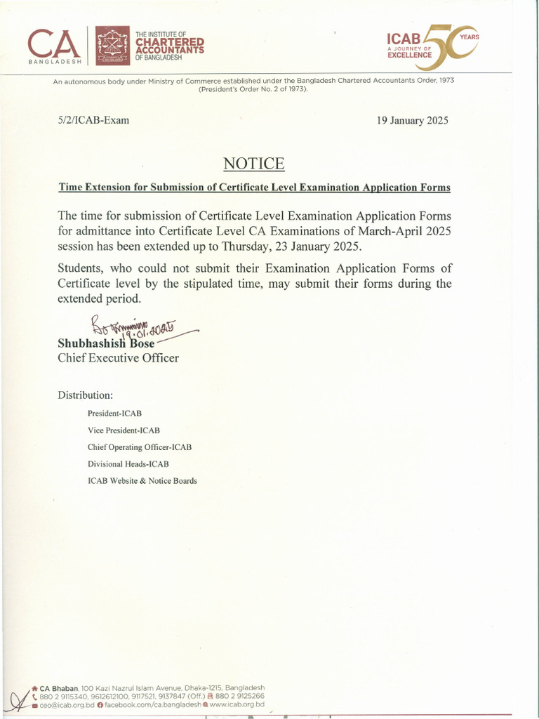 Time Extension Notice | PDF