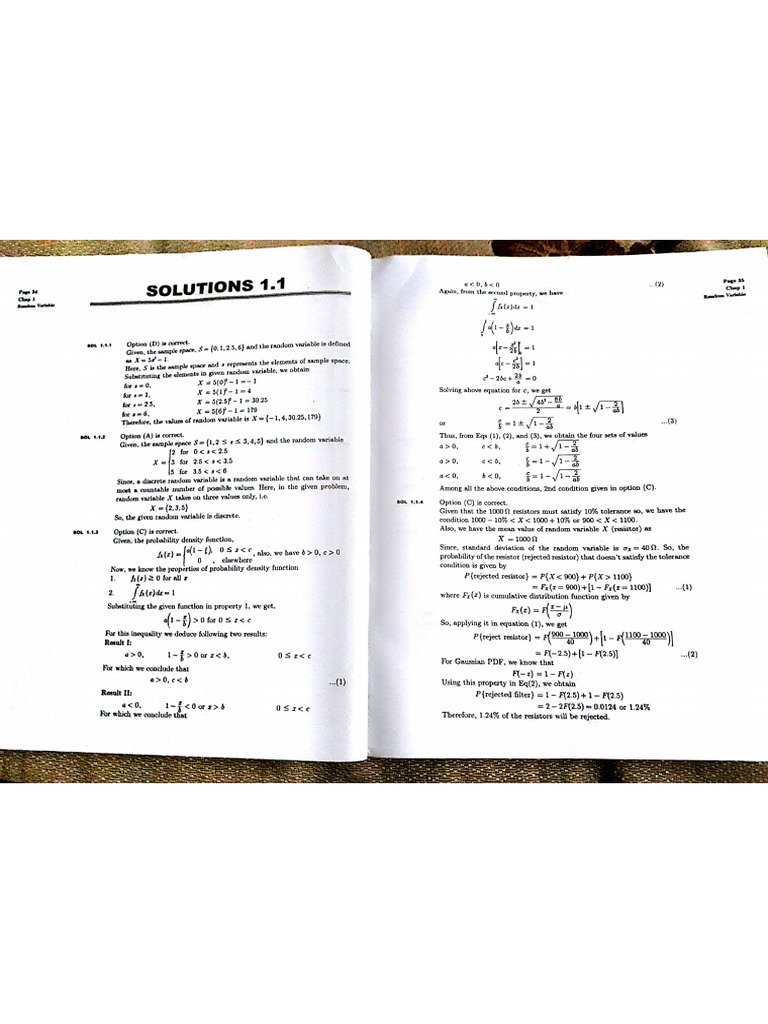 Random Variable Solutions | PDF