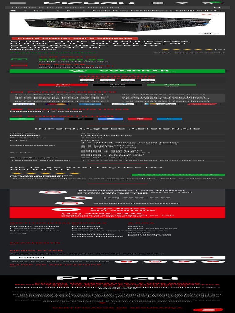 Fonte Duex DX600FSE++, 600W, Full Modular, 80 Plus Bronze, Preta, DX600FSEFM Pichau | PDF ...