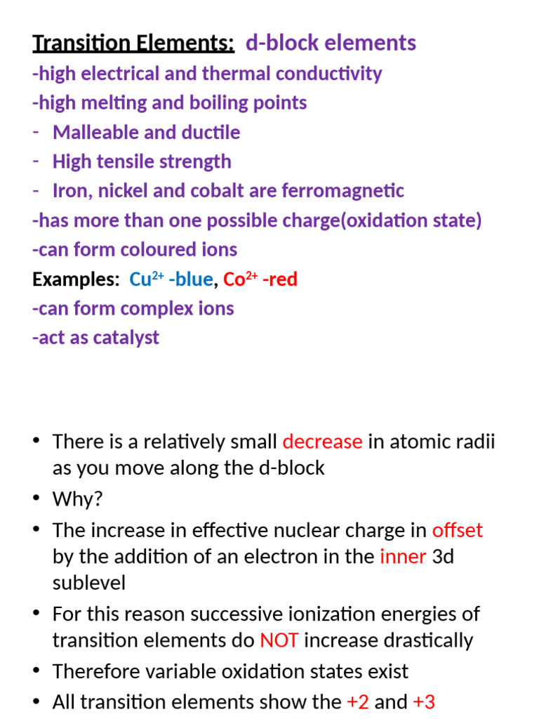Transition Elements | PDF | Transition Metals | Coordination Complex