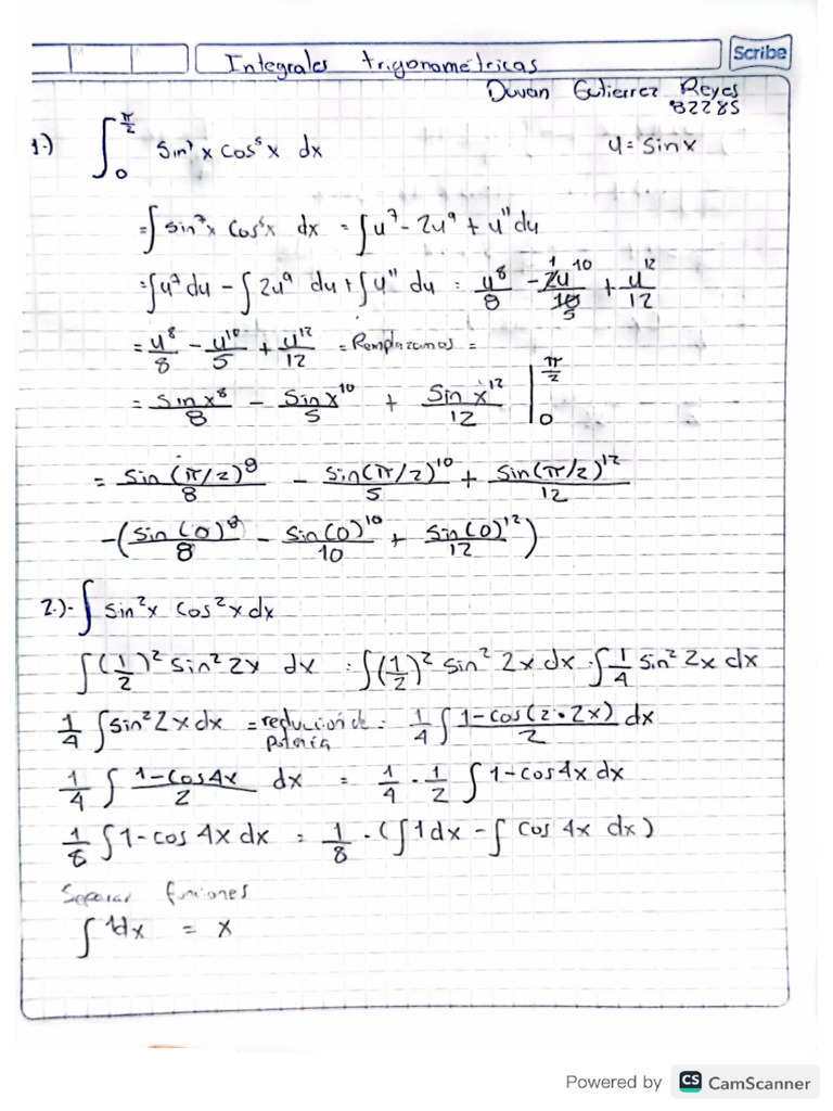 Integrales Trigonométricas | PDF