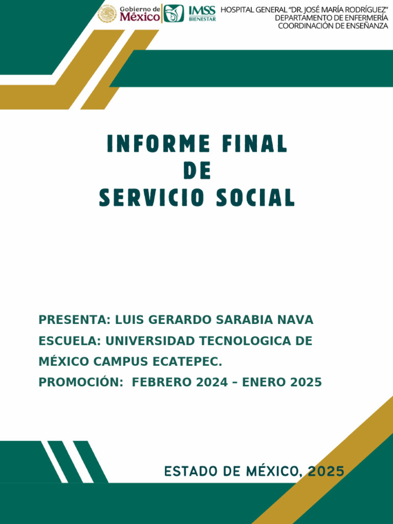 Informe Final Imss B.agos 2024 - Luis Sarabia-2 | PDF | Hospital | Enfermedad renal crónica