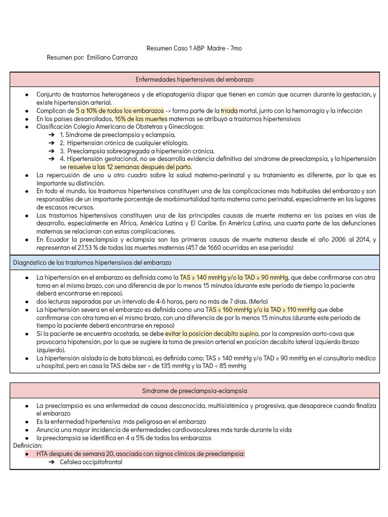 Resumen Caso 1 ABP Madre - 7mo | PDF | Factor de crecimiento vascular endotelial | Endotelio